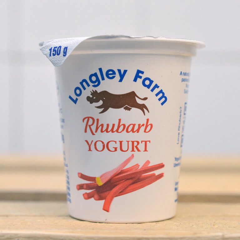 Longley Farm Mini Yoghurt (Rhubarb) – 150g – Zeds Wholefoods